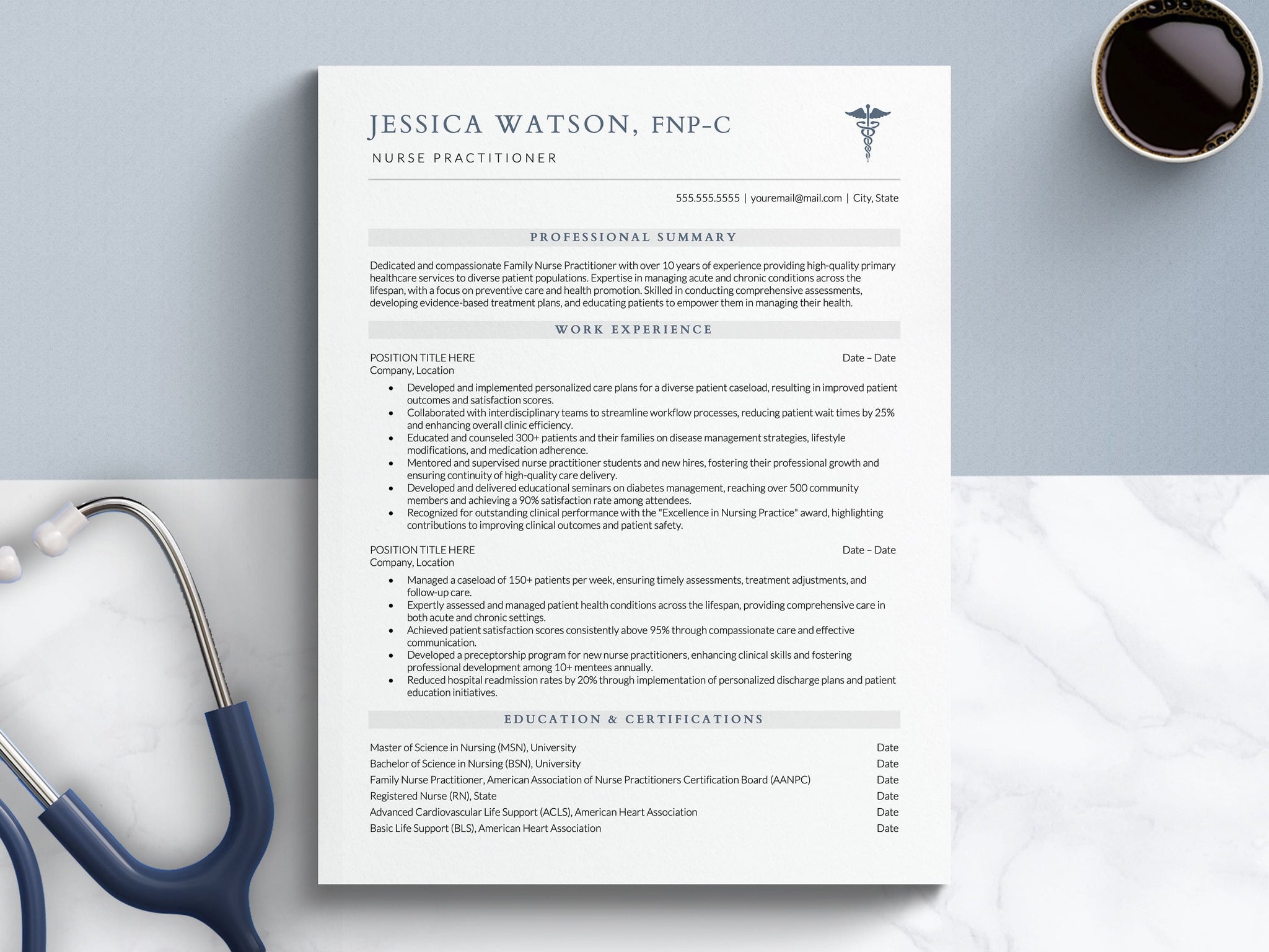 Nurse Practitioner Resume Template + Cover Letter with Examples