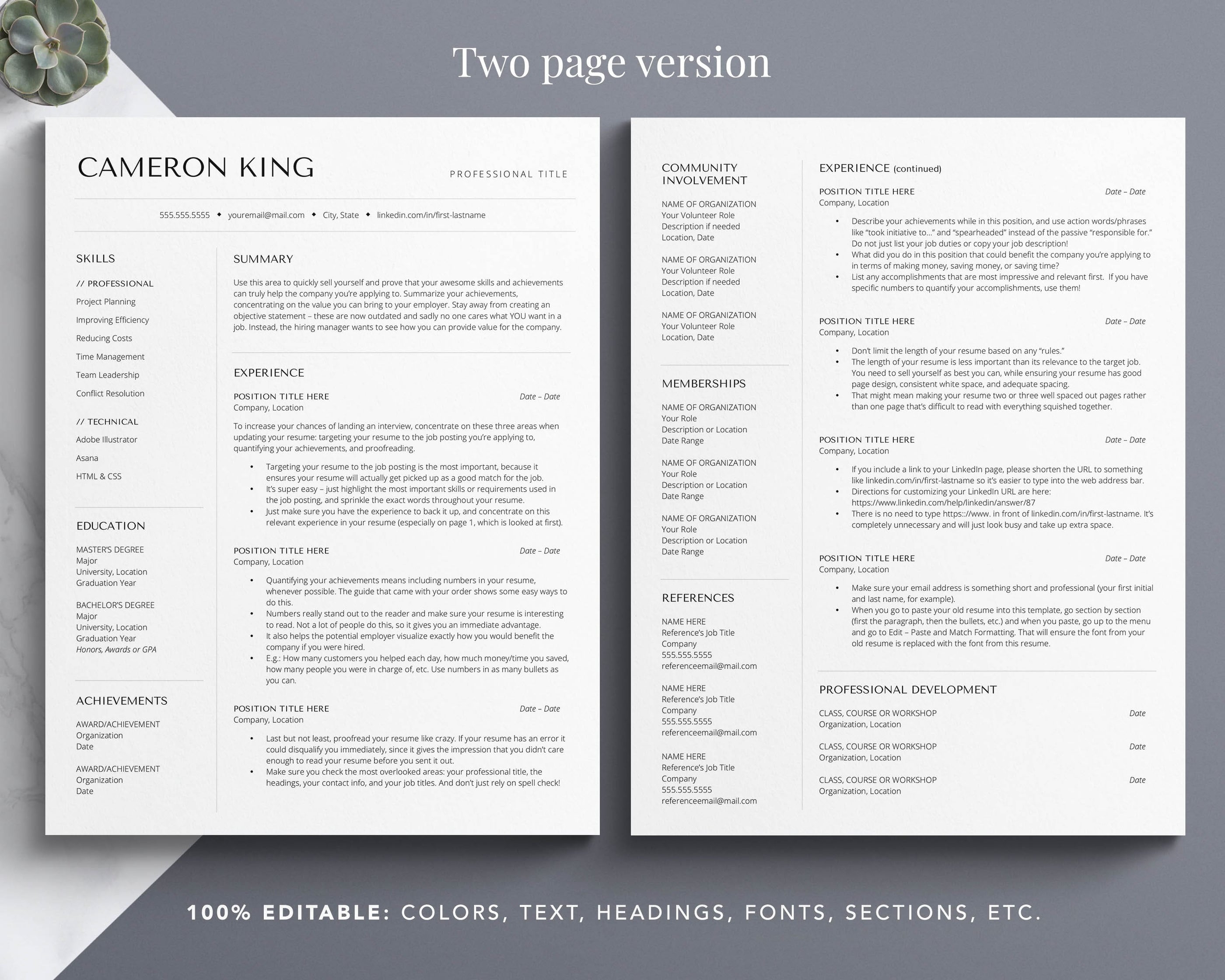 Google Docs Resume Template - The Cameron