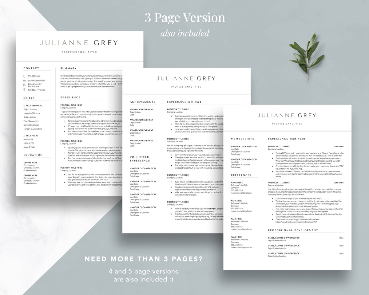 Two Column Resume Template for Google Docs, Word & Mac Pages – Get Landed