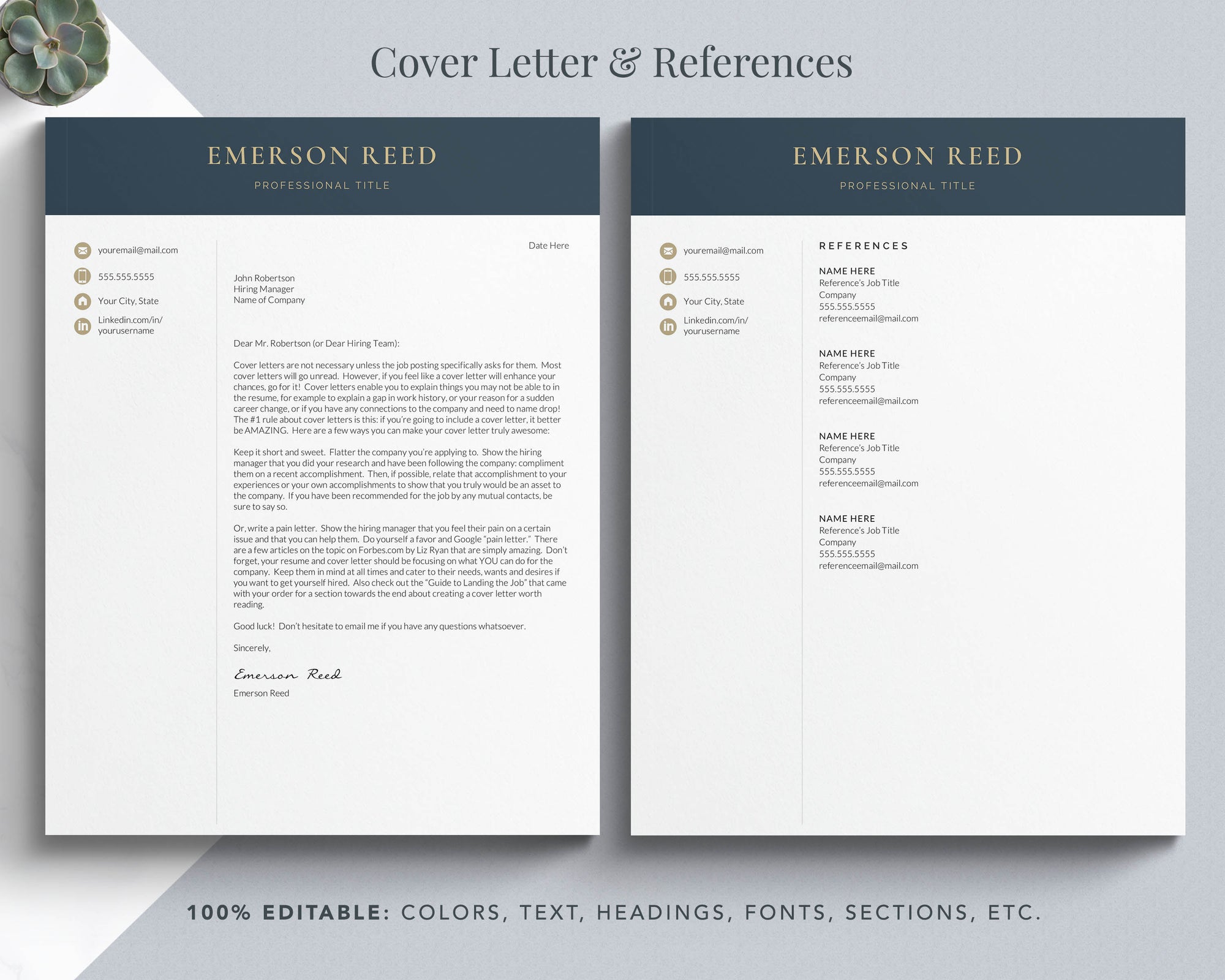 Executive Resume Template for Google Docs, Word & Mac Pages